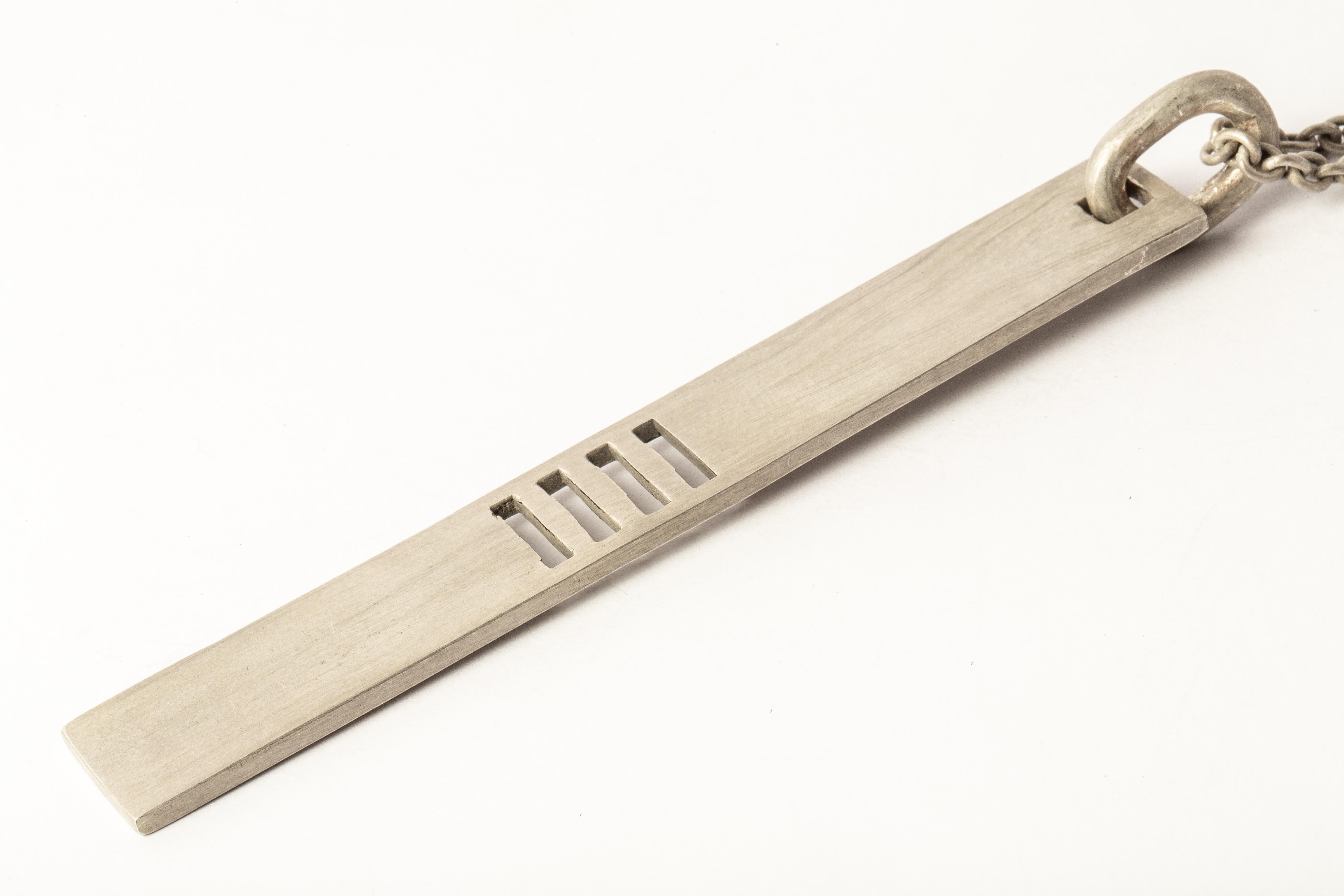 Plate Necklace (4-Bar Punchout, AS+DA) For Sale at 1stDibs