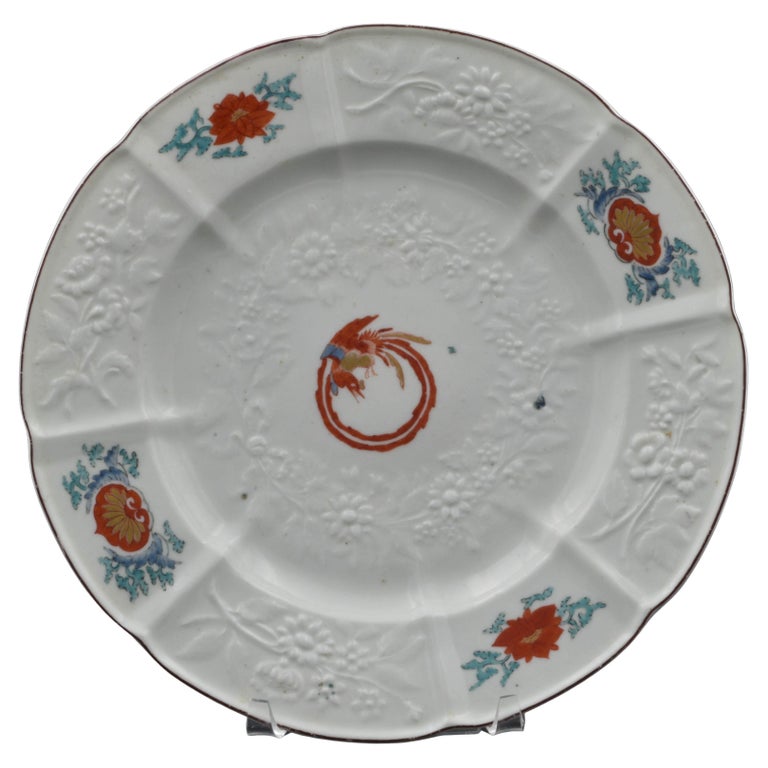 Plate with Coiled Phoenix, Chelsea, C1754 For Sale at 1stDibs