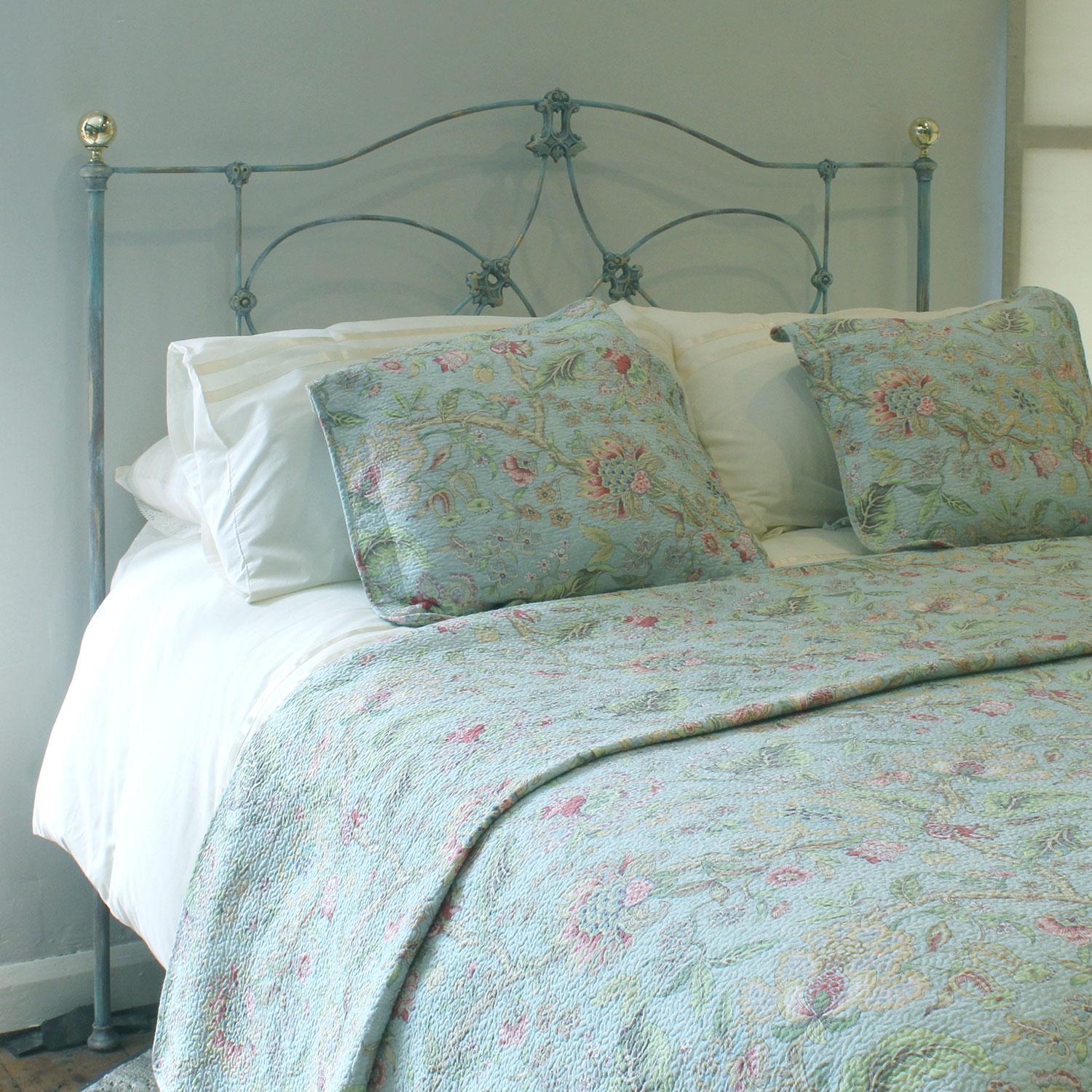 Platform Antique Bed in Verdigris, MK277 For Sale at 1stDibs
