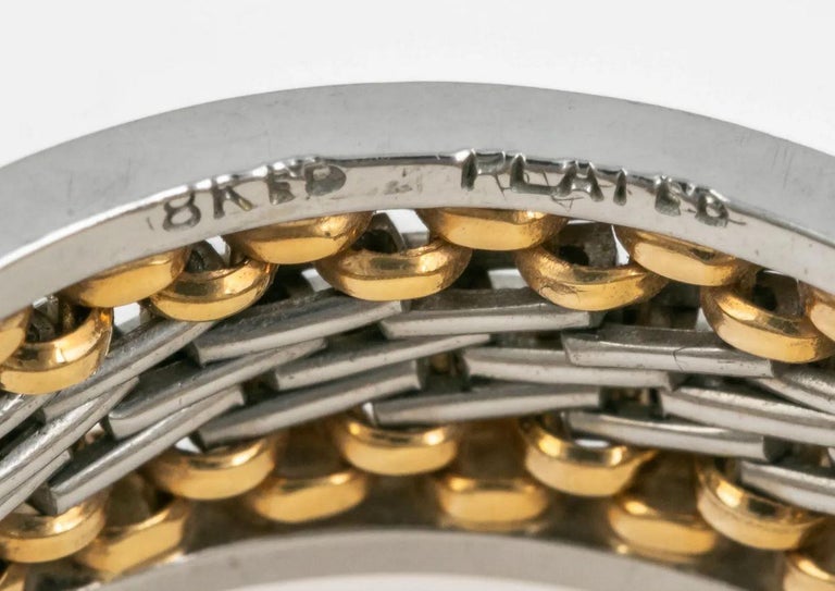 Platinum 18k Gold Two Tone Designer Basket Weave Ring Very Special ...