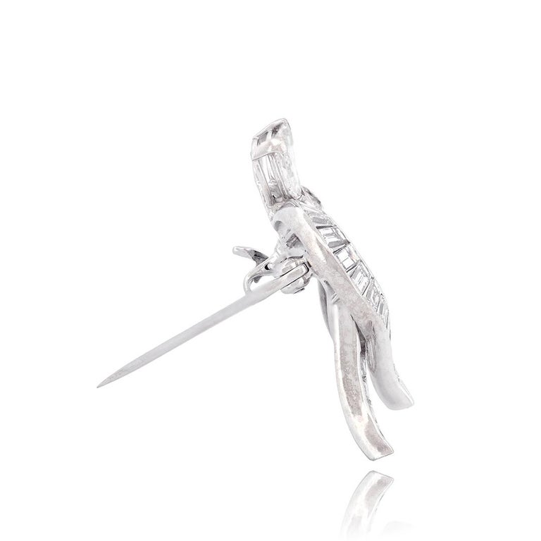 Platinum 2.33ct Diamond Streamer Brooch For Sale at 1stDibs