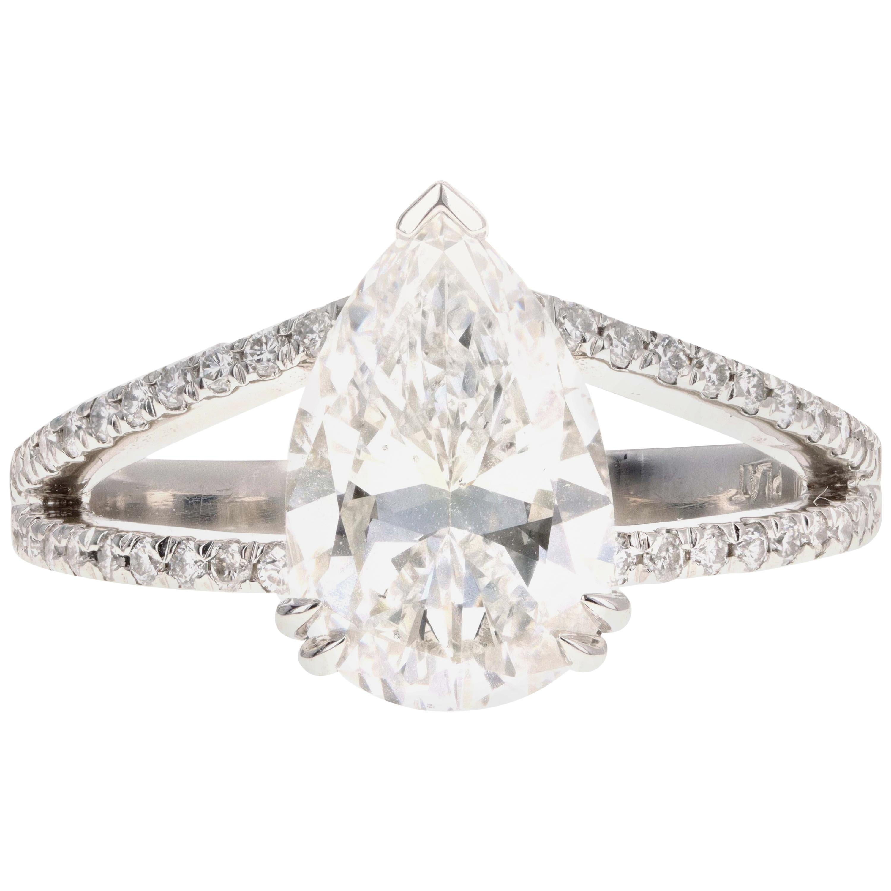 Split Shank Pear Cut Diamond Ring - For Sale on 1stDibs | split shank ...