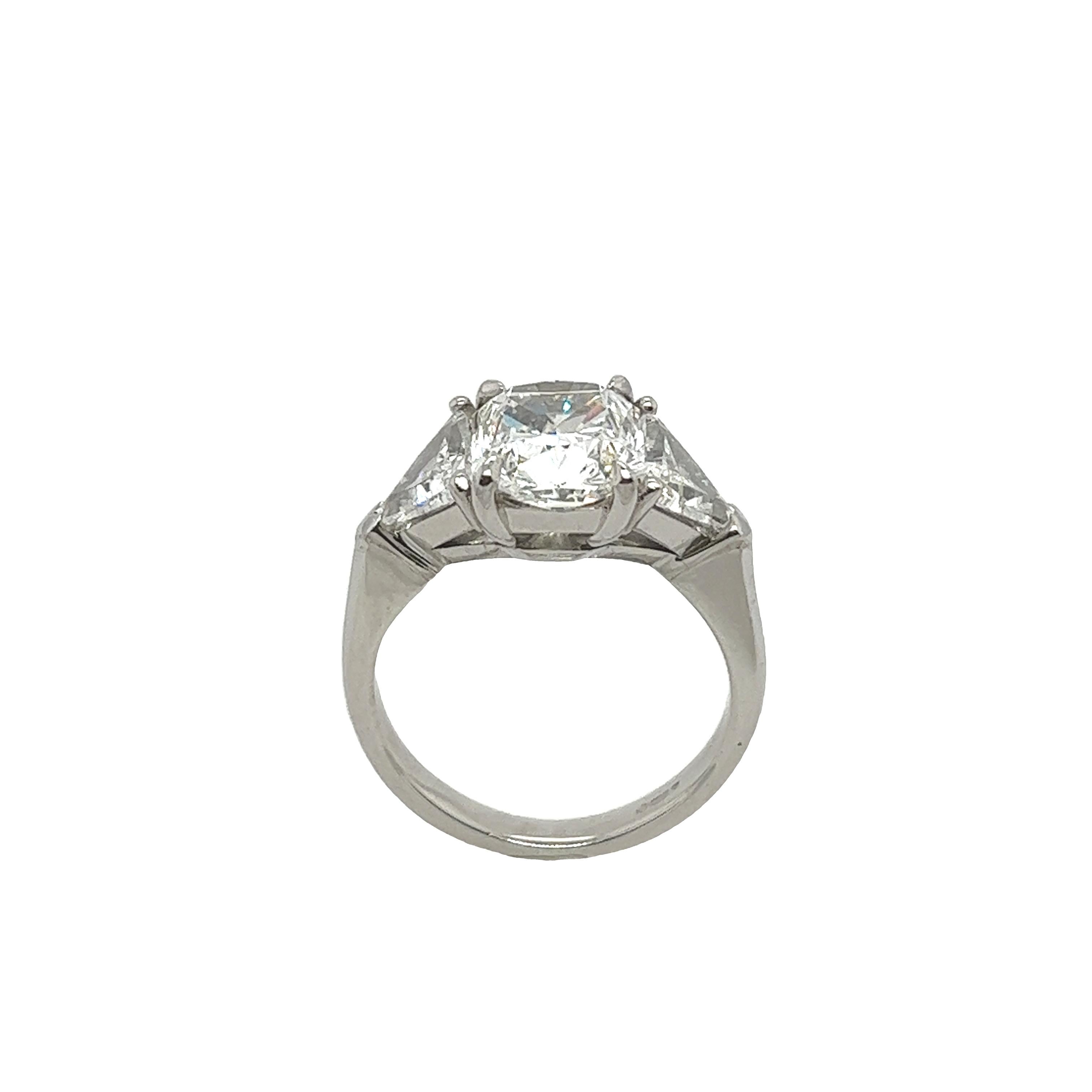 Platinum 3.14ct I/VS1 Modified Brilliant Diamond Ring and 1.60ct ...