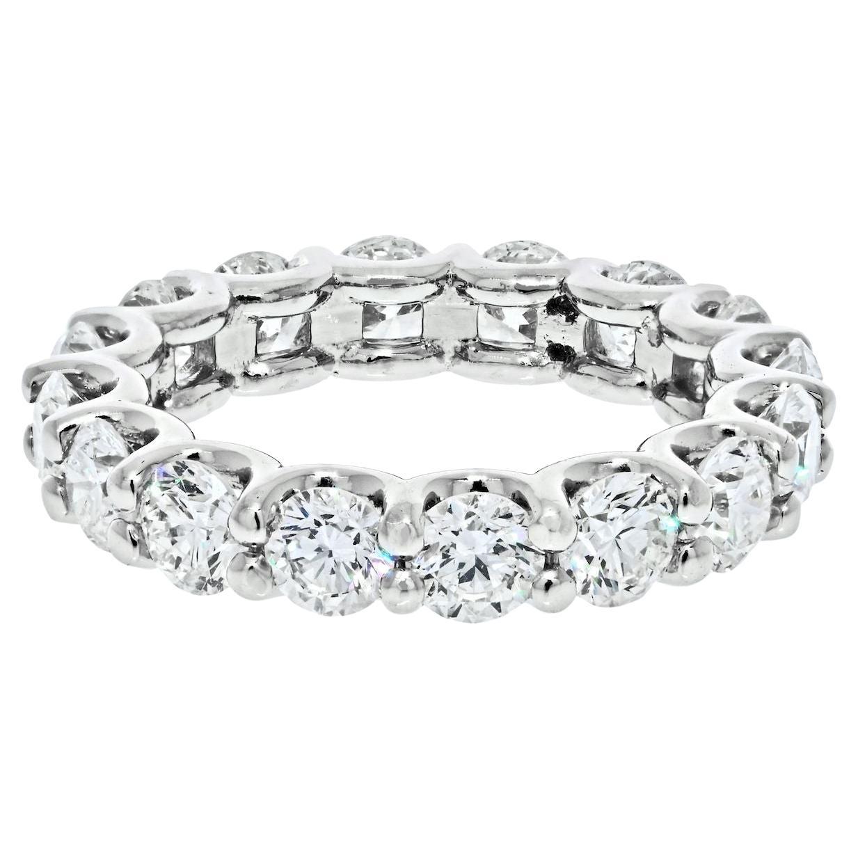 Platinum and Diamond Eternity Band For Sale at 1stDibs