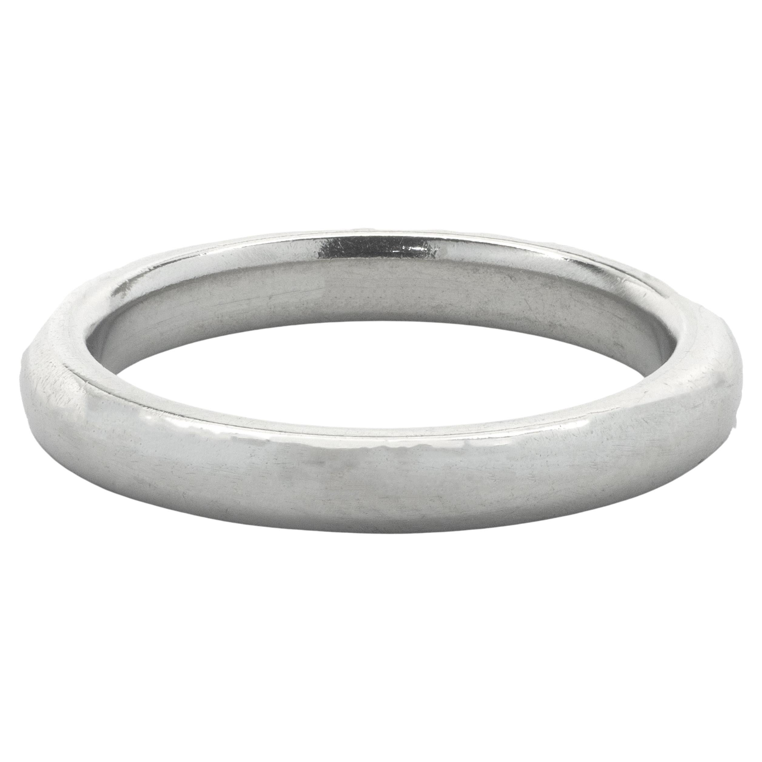 TIFFANY and Co. Platinum 3mm Nesting Narrow Band Ring 8.5 For Sale at ...