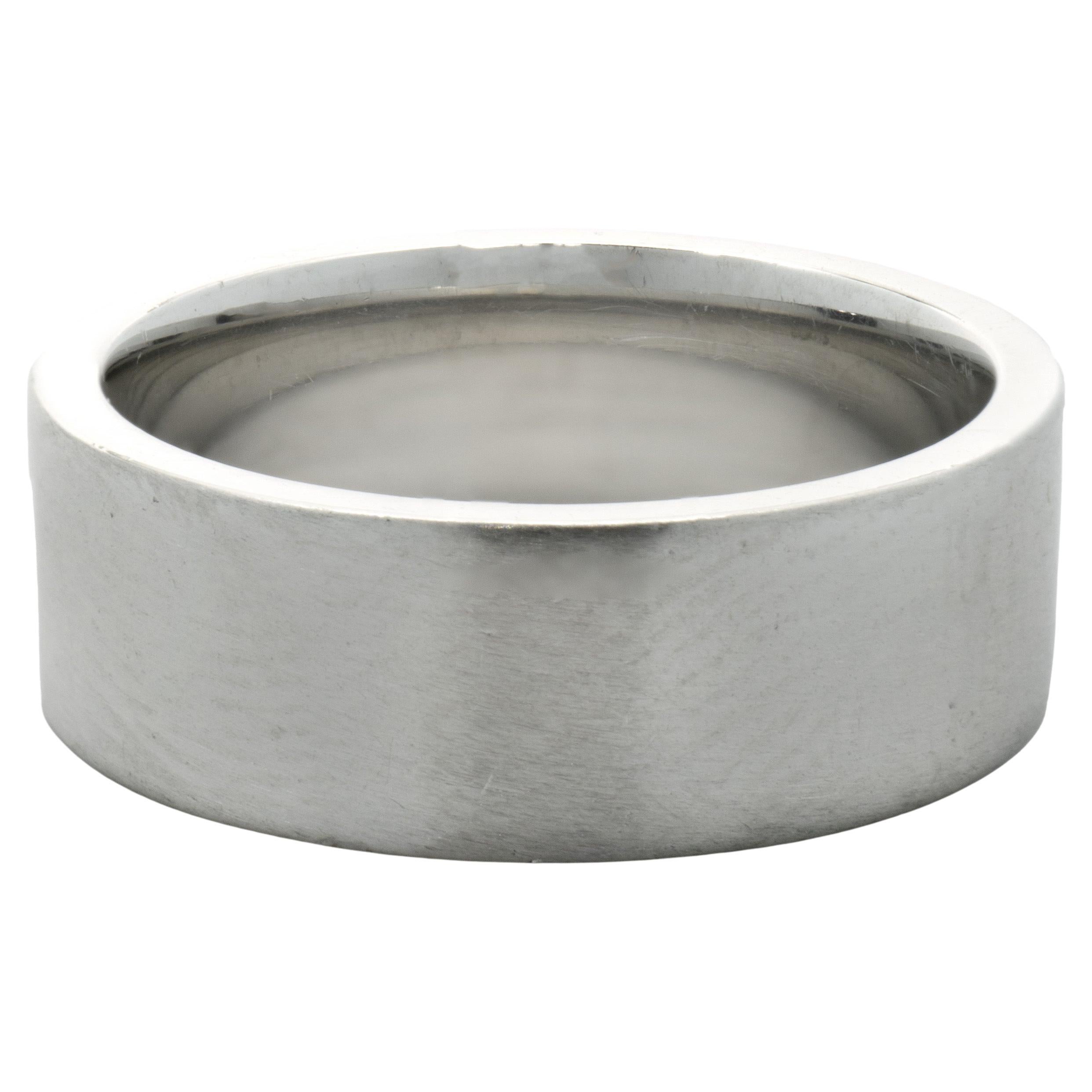 Platinum Two Row Diamond And Sapphire 7mm Wide Eternity Ring For Sale ...