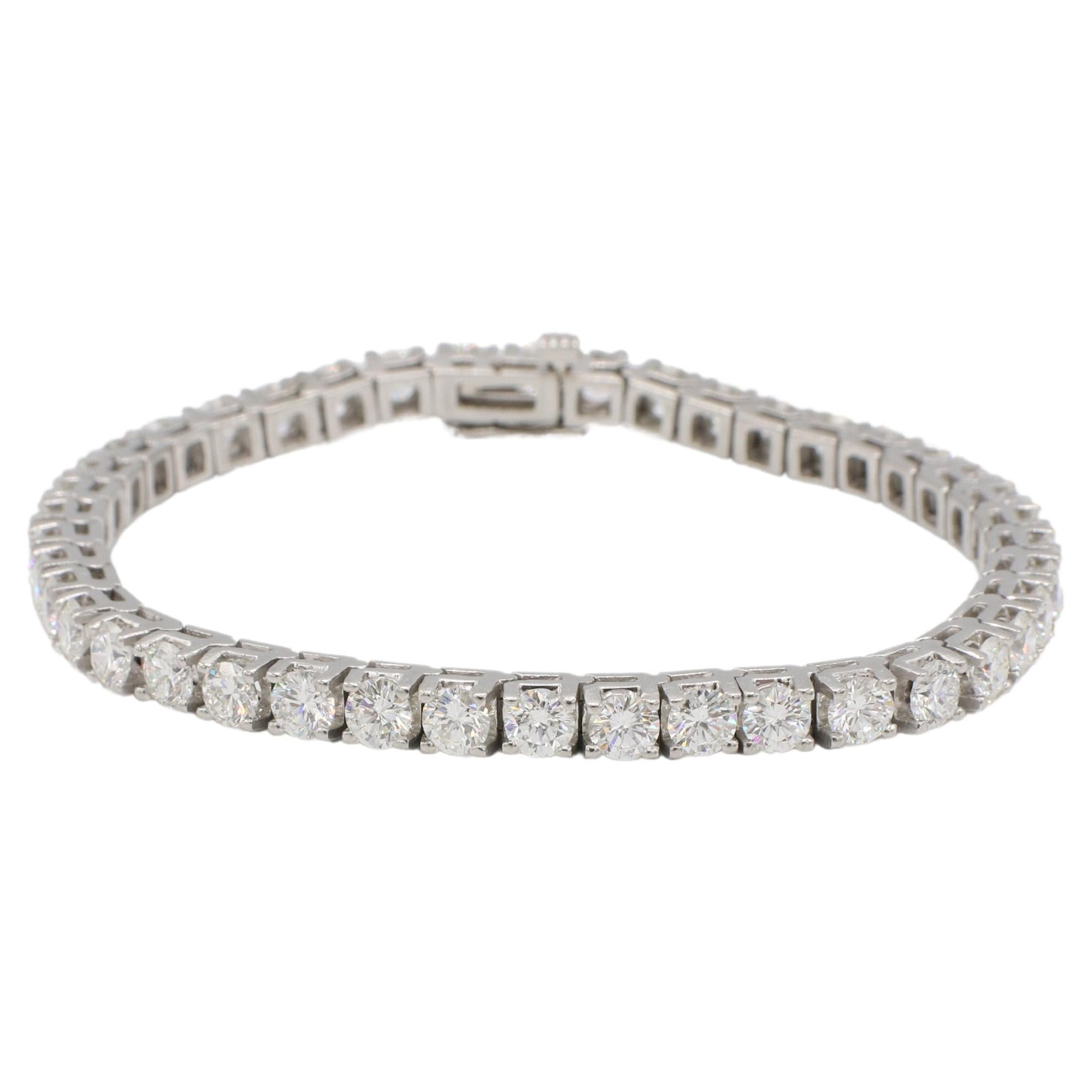 Tiffany and Co. Diamond Victoria Line Bracelet 4.49 Carat Round Diamond ...