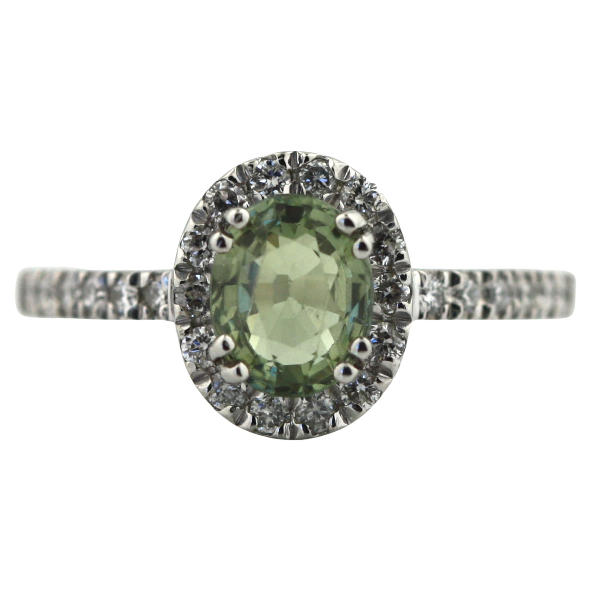 Alexandrite Diamond Platinum Ring at 1stDibs