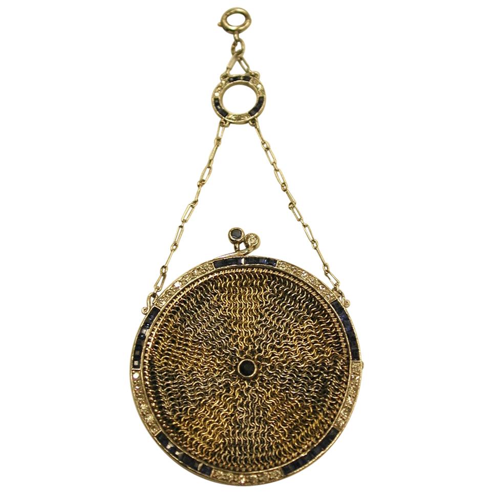 Platinum and 18 Carat Gold Sovereign Purse Set with Diamonds and ...