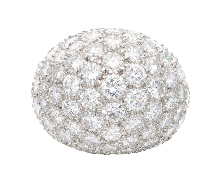Platinum and Diamond Bombé Ring For Sale at 1stDibs
