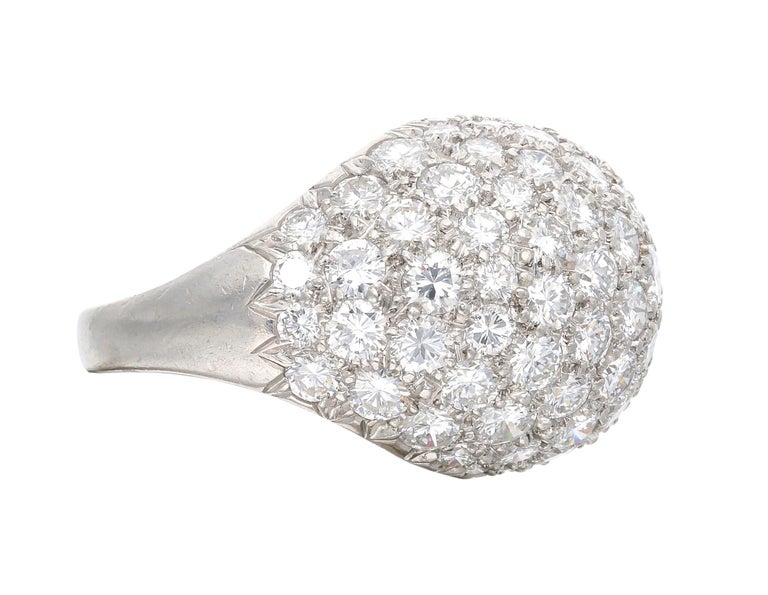 Platinum and Diamond Bombé Ring For Sale at 1stDibs