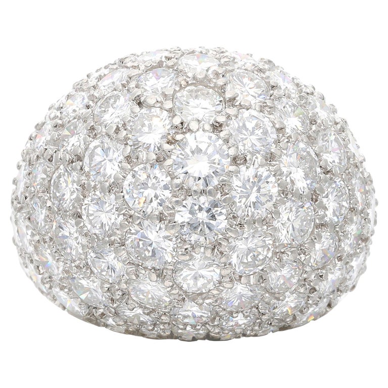 Platinum and Diamond Bombé Ring For Sale at 1stDibs