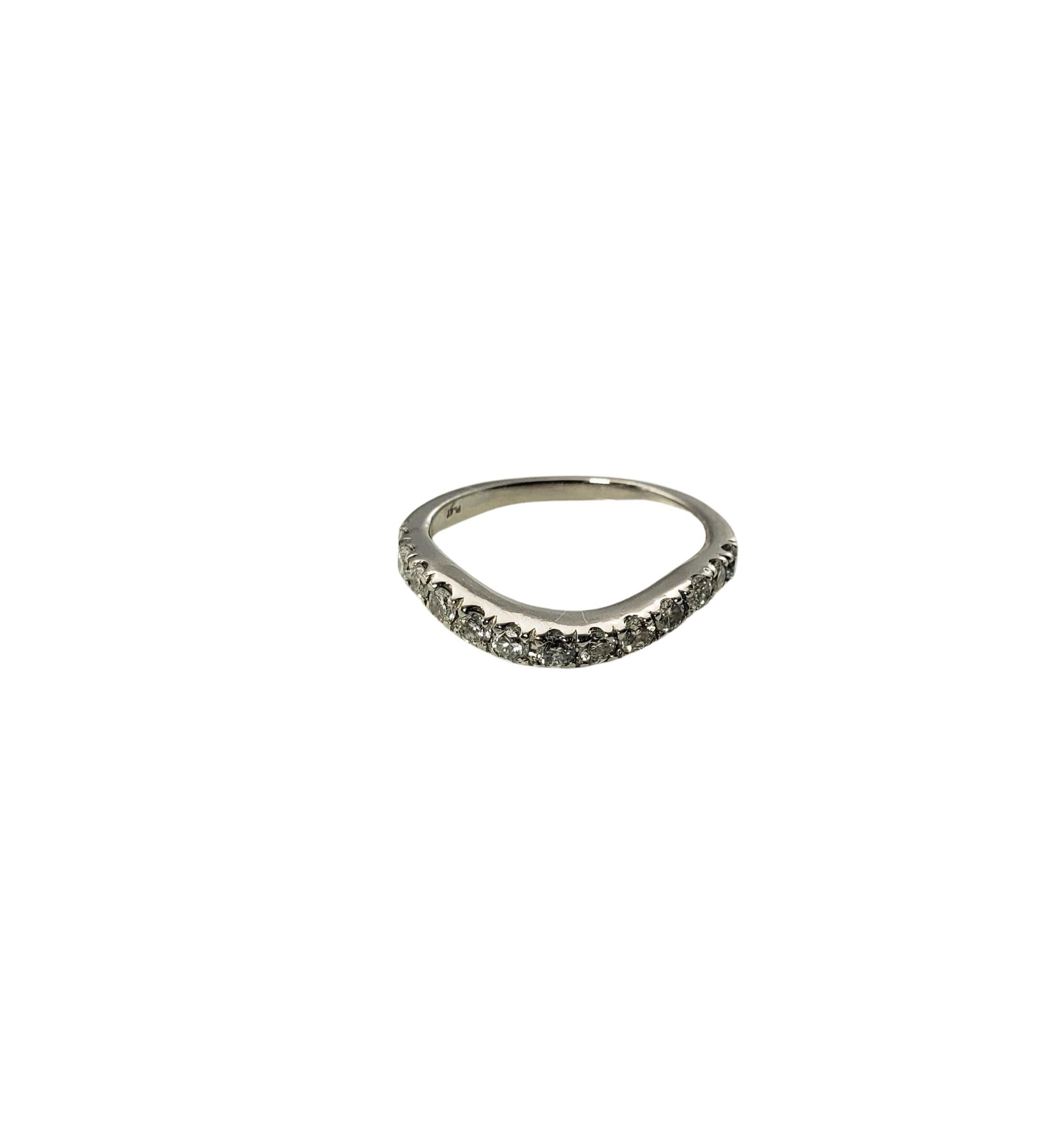 Platinum and Diamond Curved Band Ring For Sale at 1stDibs