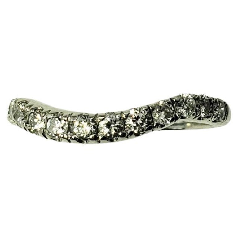 Platinum and Diamond Curved Band Ring For Sale at 1stDibs