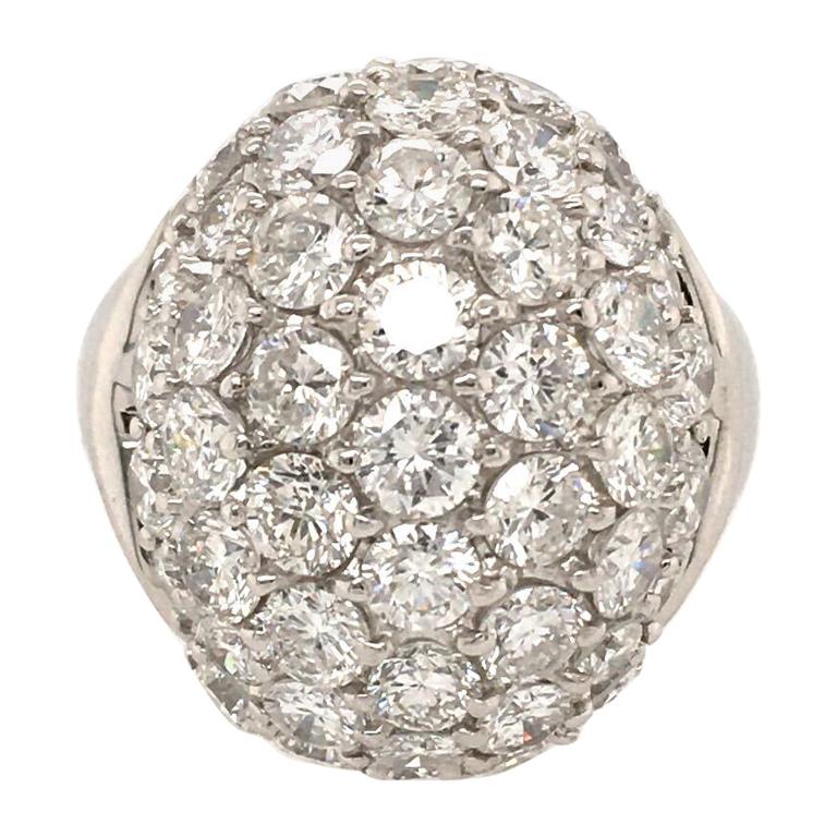 Platinum and Diamond Dome Ring For Sale at 1stDibs