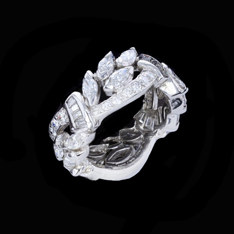 Platinum and Diamond Full Eternity Band For Sale at 1stDibs