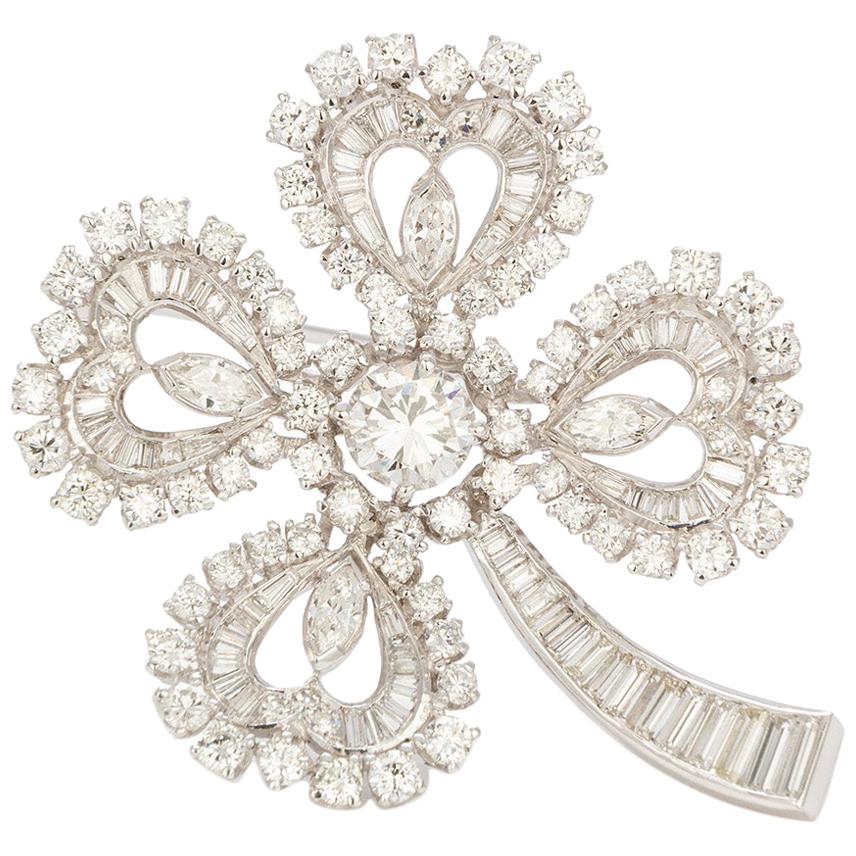 Lucky Four Leaf Clover Pin at 1stDibs