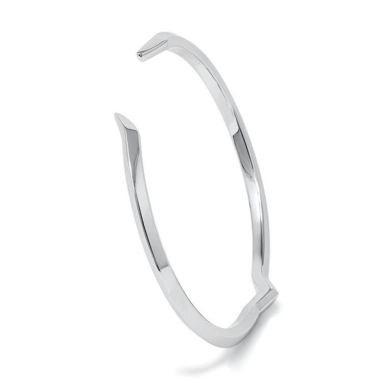 Platinum Architectural Minimalist Open-Ended Fang Bangle For Sale at ...