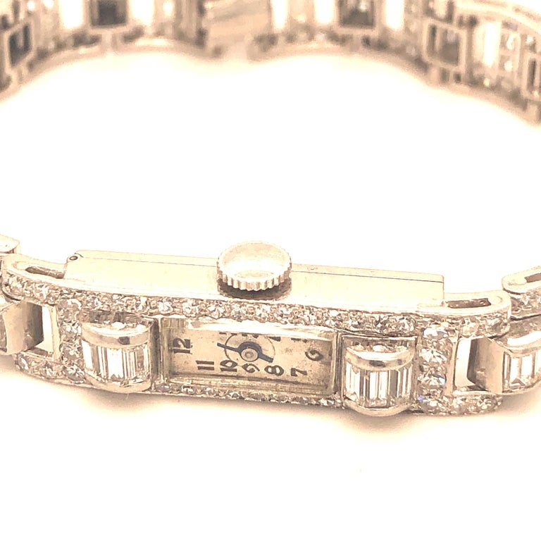 Platinum Art Deco Diamond Watch at 1stDibs
