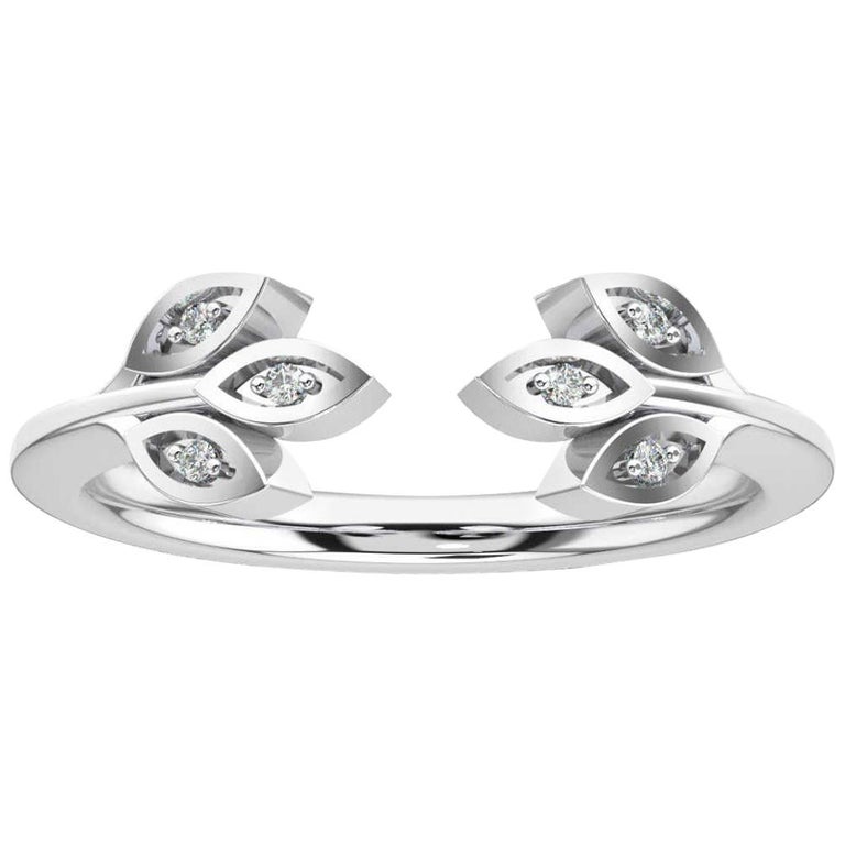 Platinum Aster Floral Diamond Ring '1/20 Carat' For Sale at 1stDibs