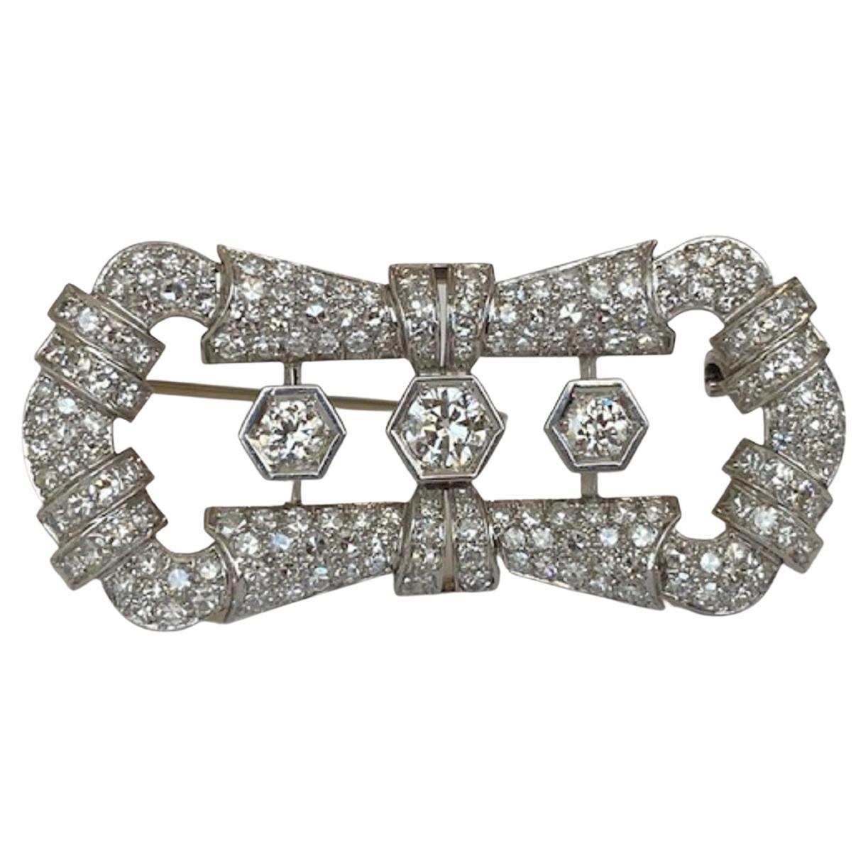 Diamonds 5.50 Carat Italian Made Brooch at 1stDibs
