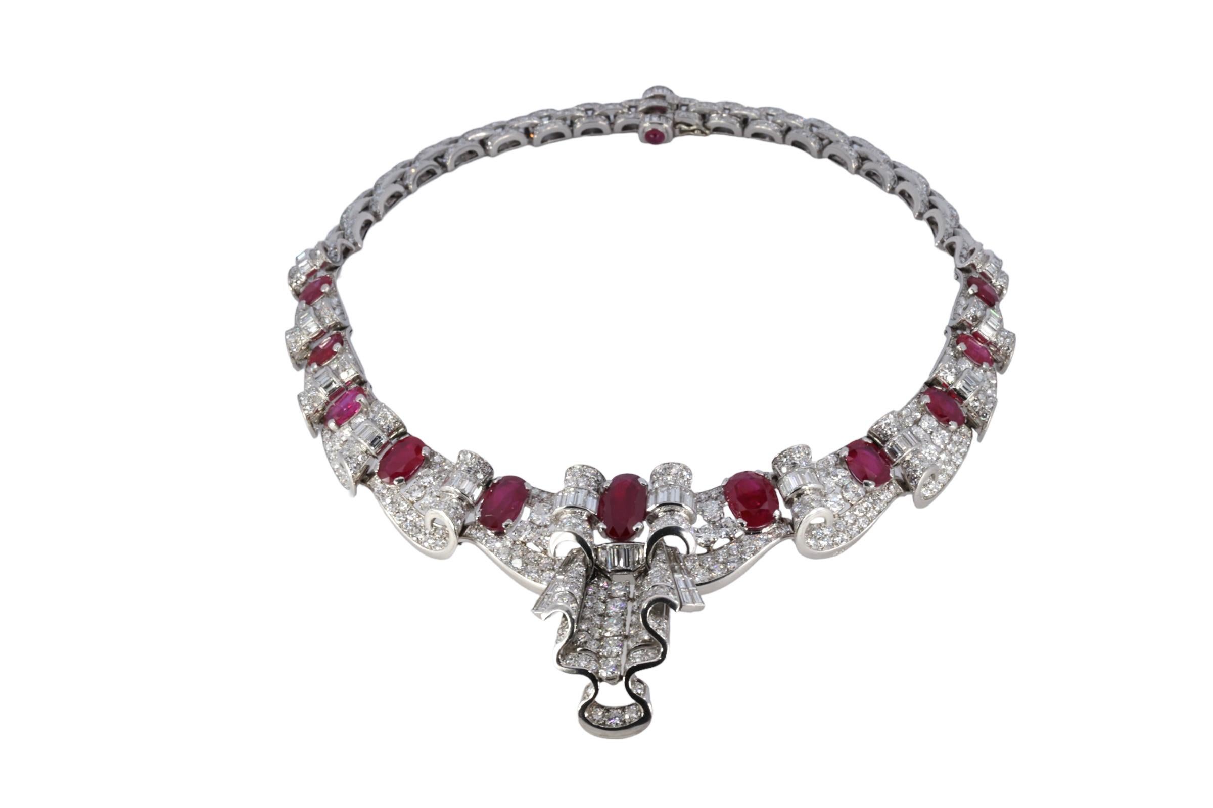 Platinum Burmese 25 Ct Ruby No Heat Necklace- His Majesty Qaboos Bin ...