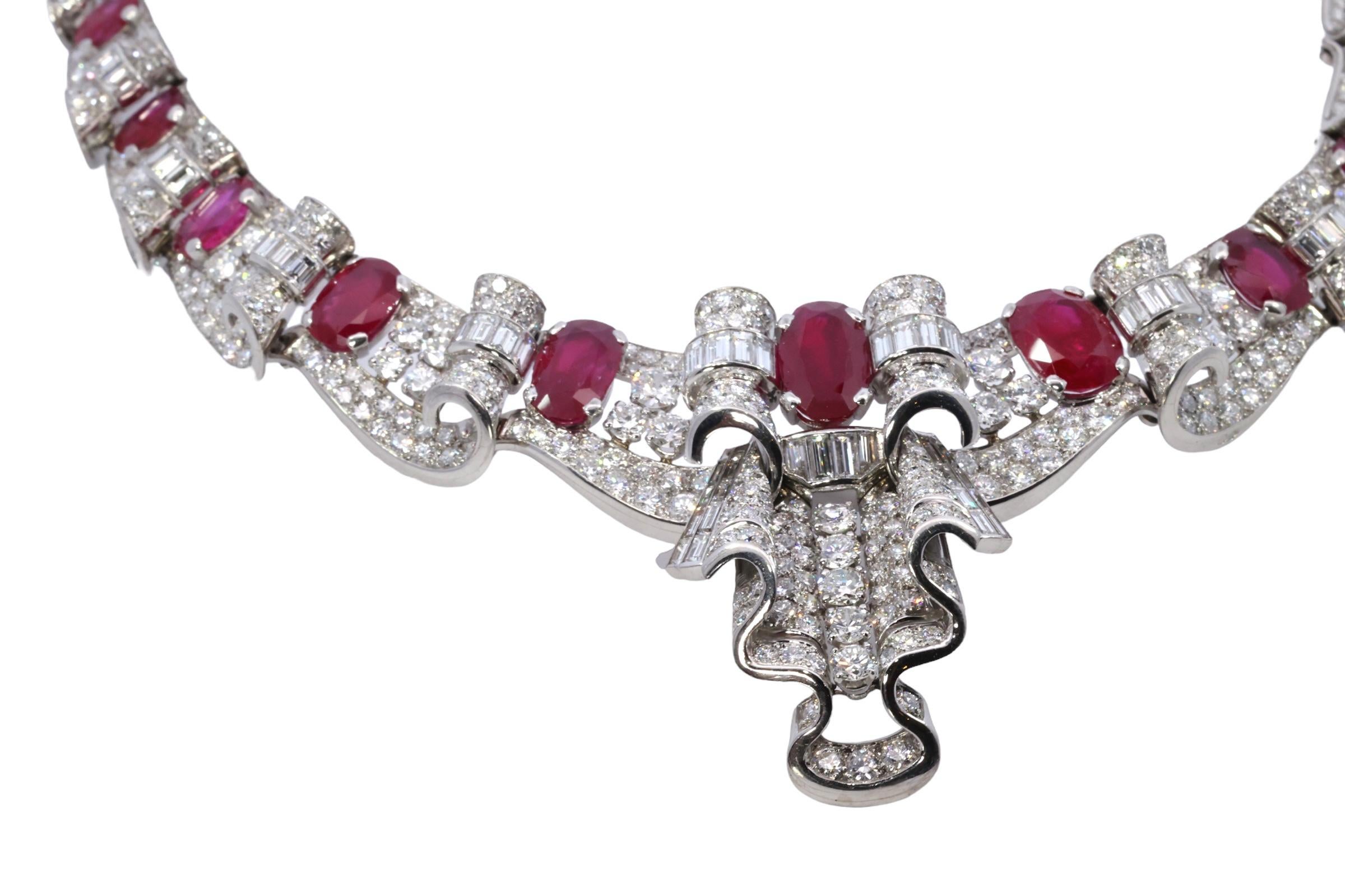 Platinum Burmese 25 Ct Ruby No Heat Necklace- His Majesty Qaboos Bin ...