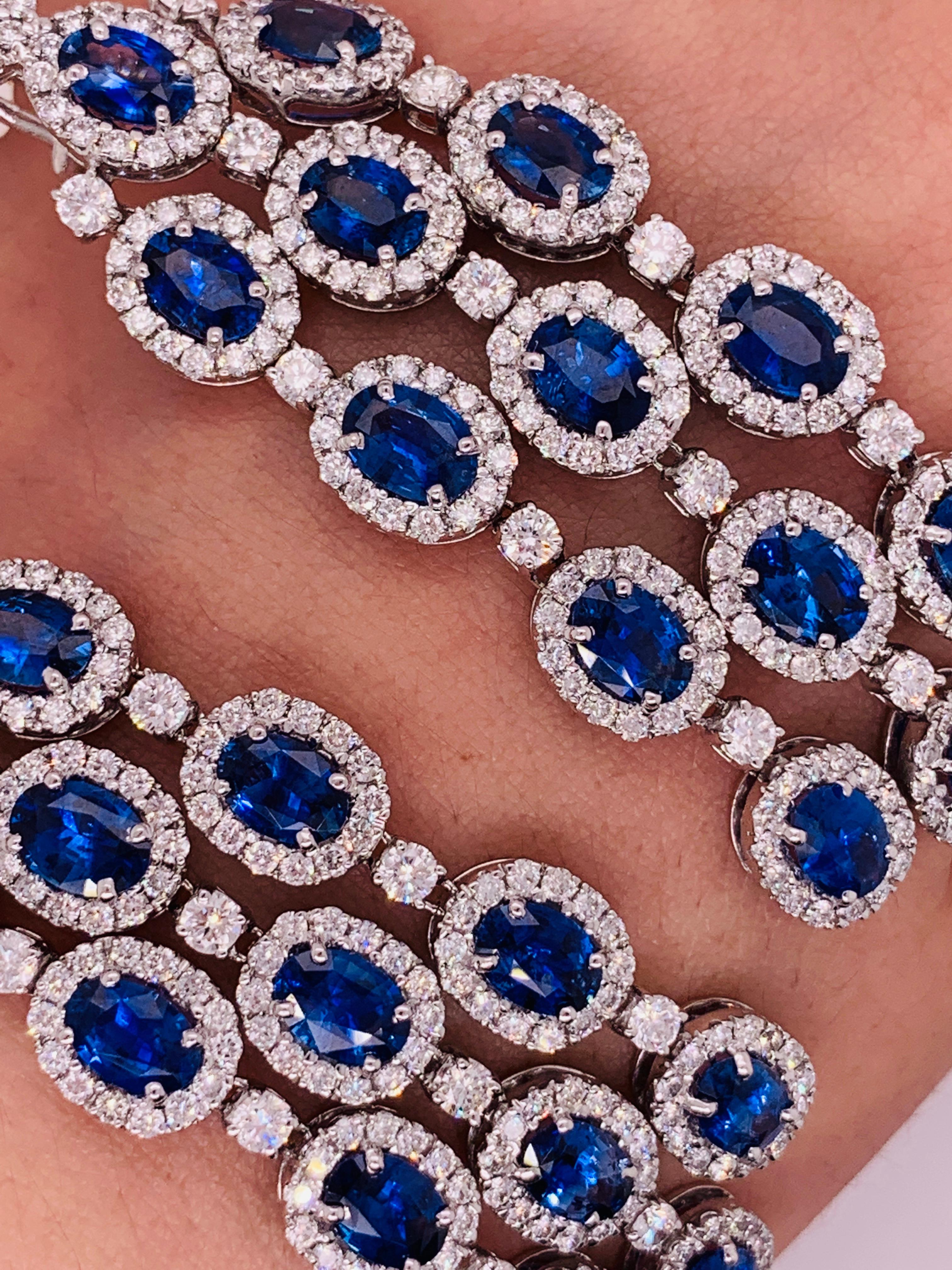 Platinum Chandelier Sapphire and Diamond Earrings For Sale at 1stDibs ...