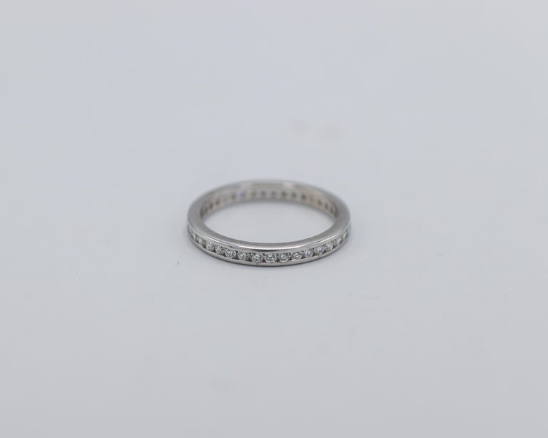 Platinum Channel Set .45 Carat Diamond Wedding Band Ring at 1stDibs