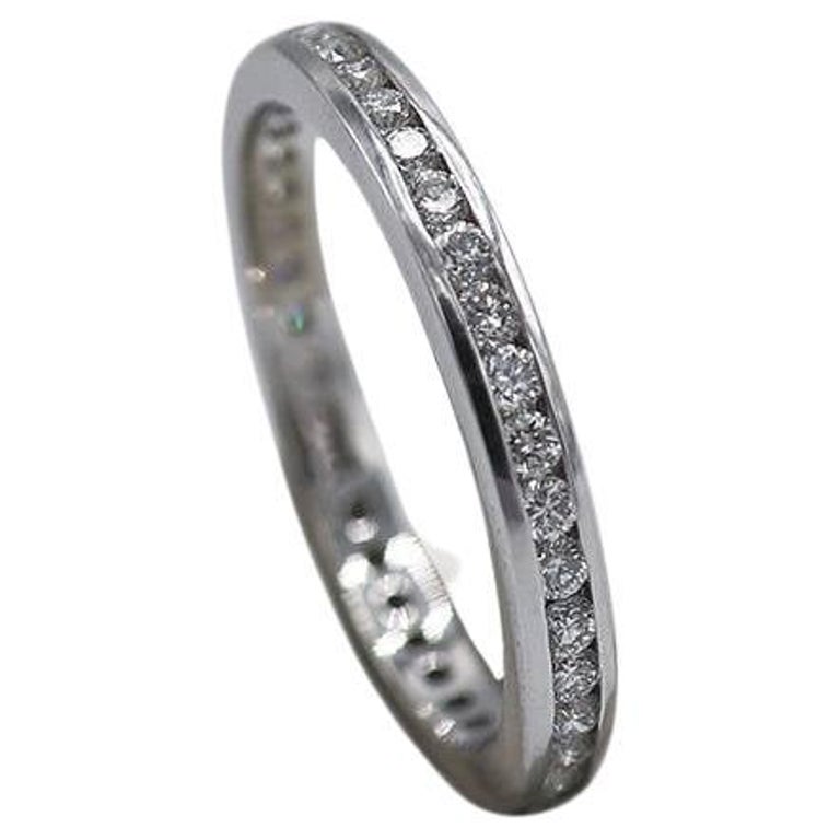Platinum Channel Set .45 Carat Diamond Wedding Band Ring at 1stDibs