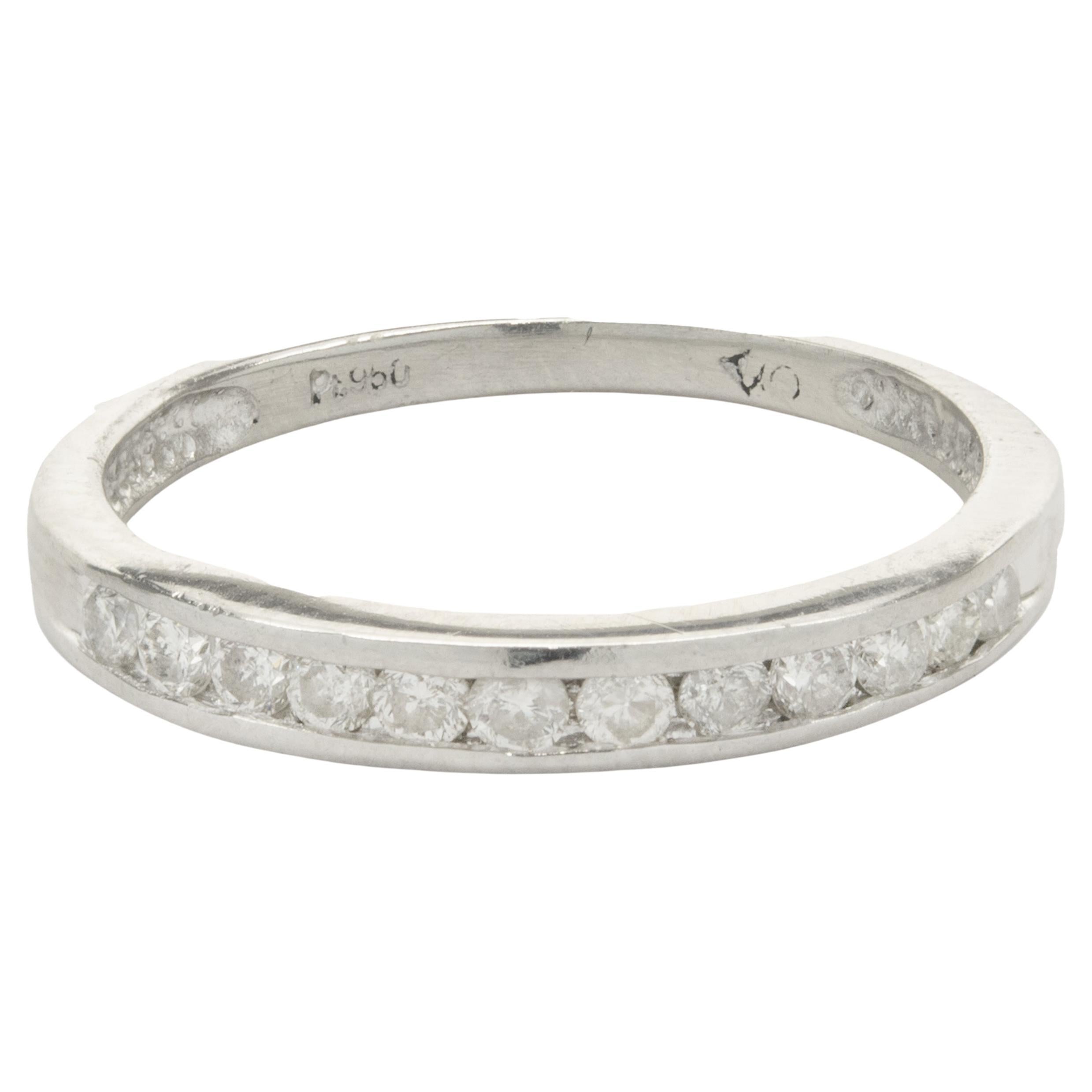 Platinum Channel Set Baguette Cut Diamond Band For Sale at 1stDibs