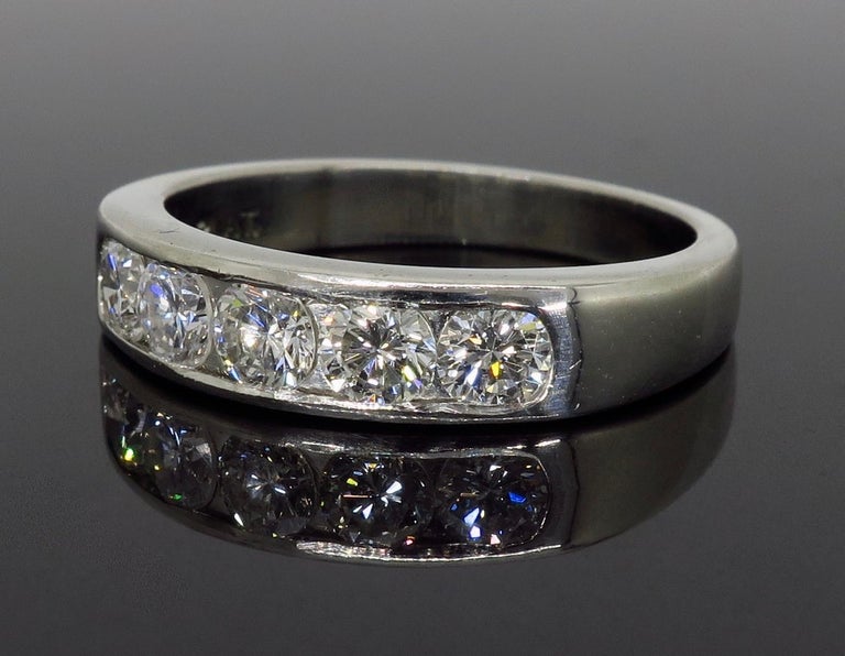 Platinum Channel Set Diamond Ring For Sale at 1stDibs | channel set ...
