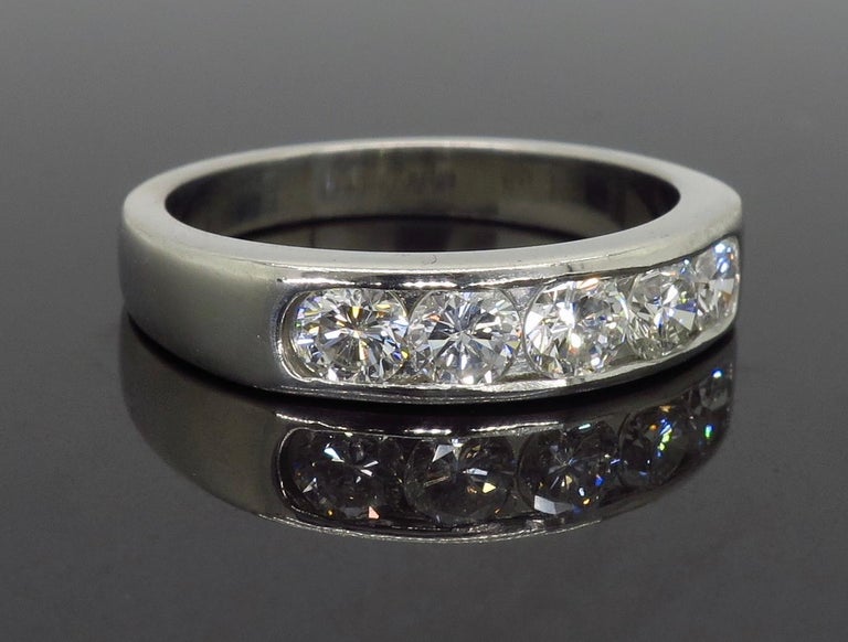 Platinum Channel Set Diamond Ring For Sale at 1stDibs | channel set ...