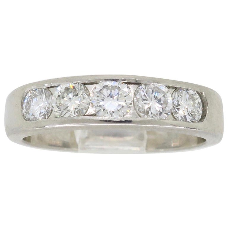 Platinum Channel Set Diamond Ring For Sale at 1stDibs | channel set ...