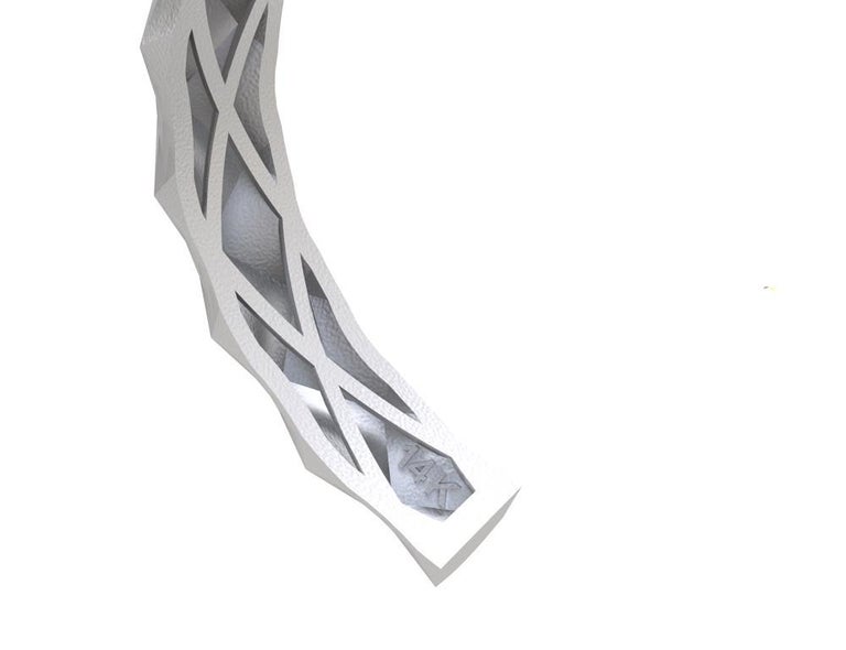 Platinum Concave Rhombus Unisex Cuff Bracelet For Sale at 1stDibs