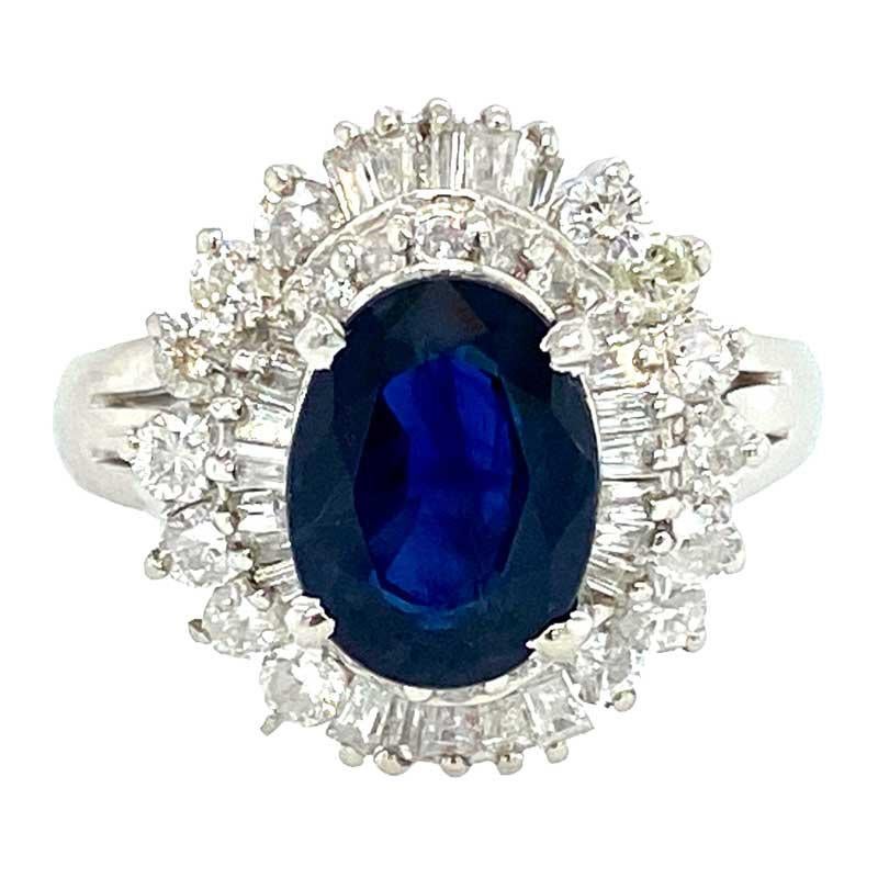 Cobalt Blue Enamel Diamond Ring at 1stDibs