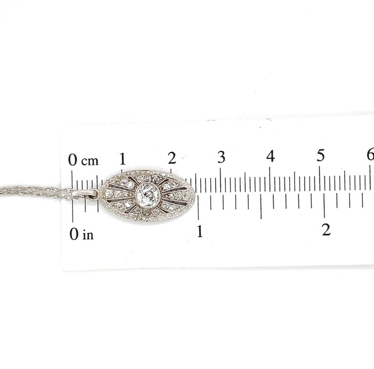 Platinum Deco .67cttw Diamond Pendant For Sale at 1stDibs
