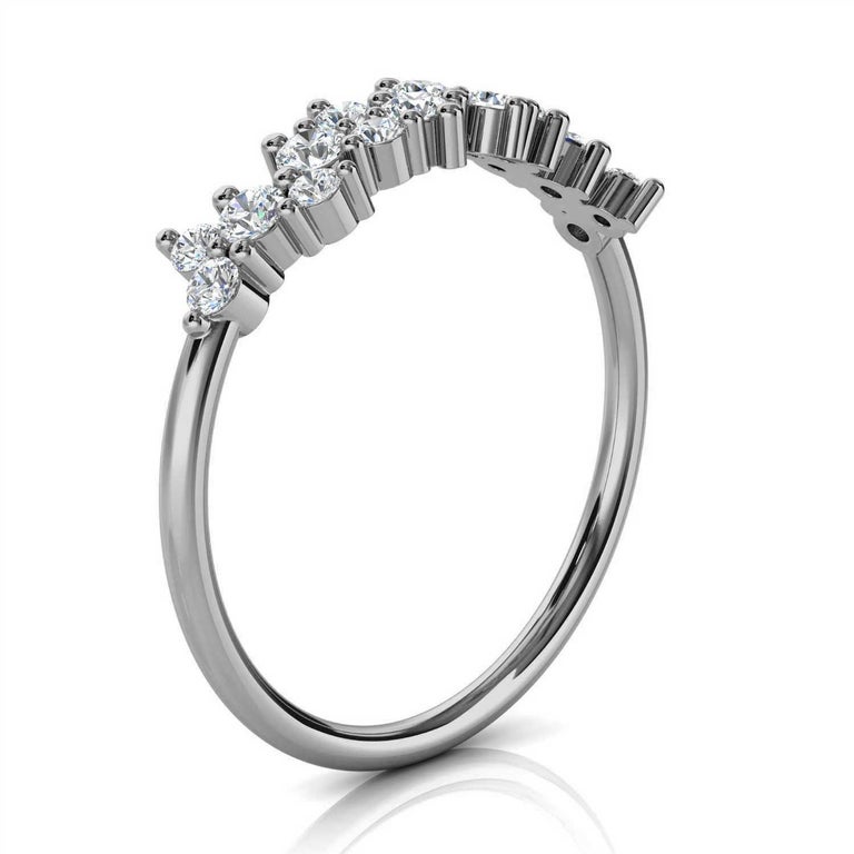 Platinum Dganit Petite Scattered Organic Design Diamond Ring '1/3 Ct ...
