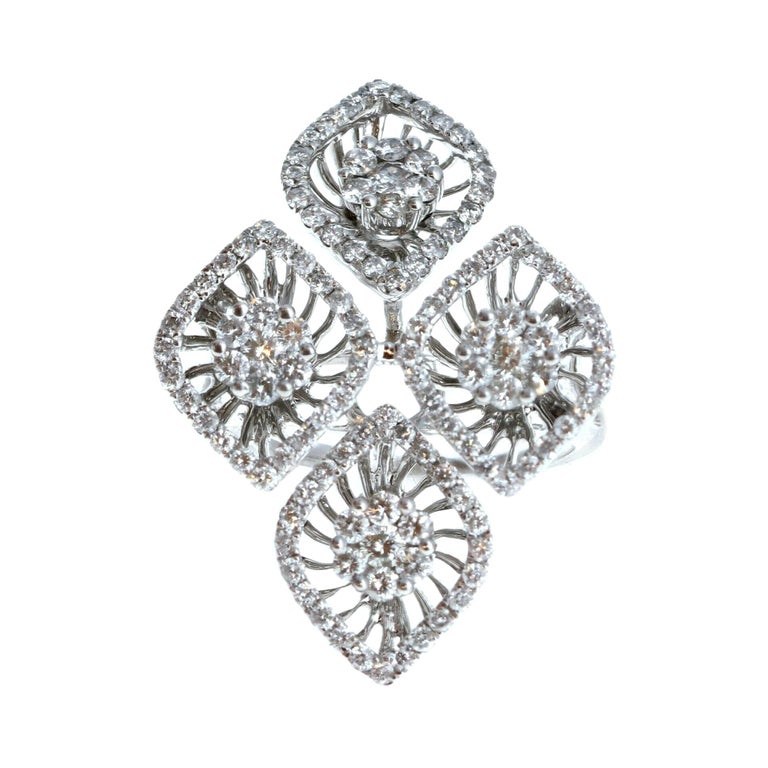 Platinum and Diamond Abstract Ring 1.35tcw 6.6g For Sale at 1stDibs