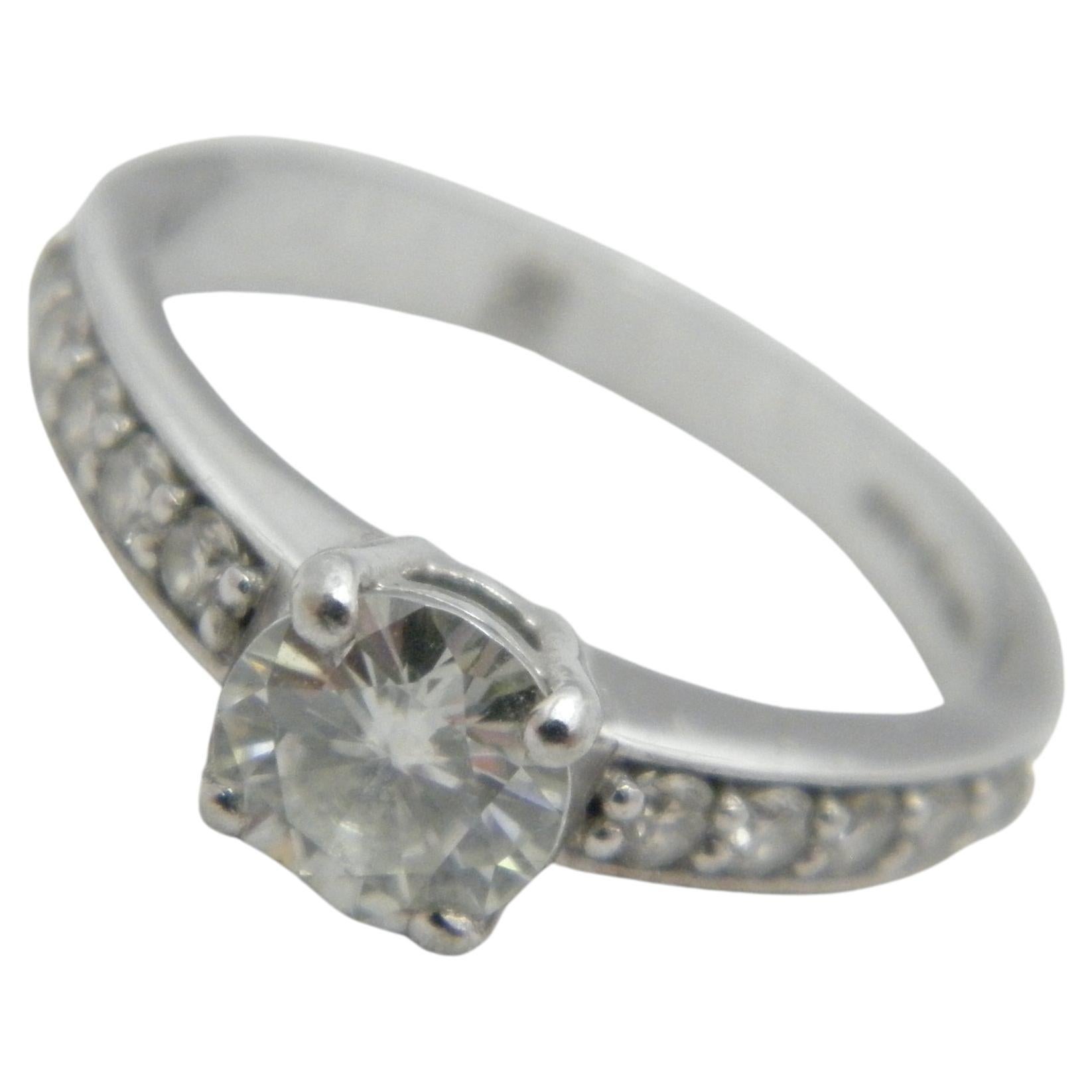 Vintage Diamond Palladium Tiara Engagement Ring Size O 7.25 950 Purity For Sale at 1stDibs