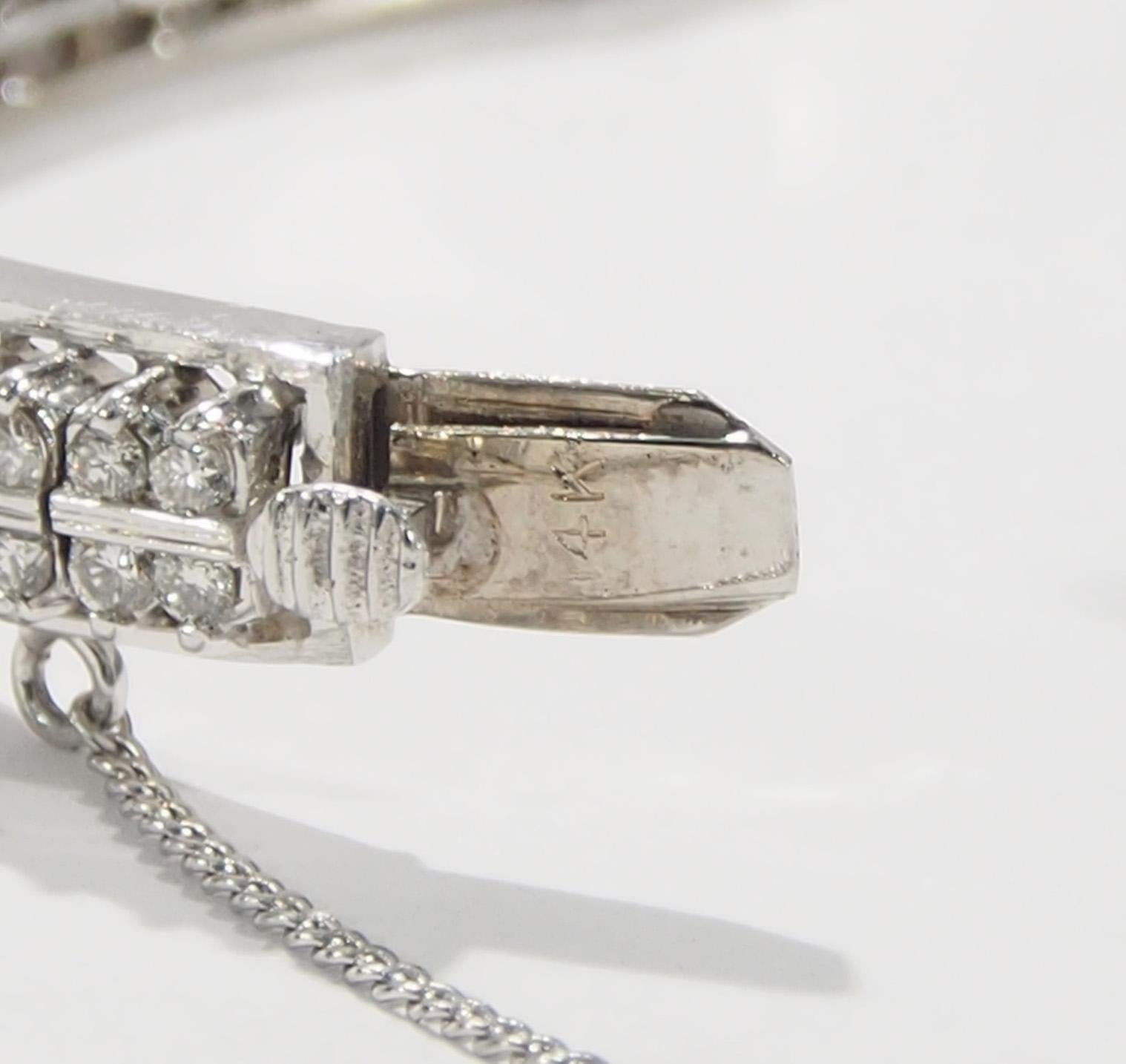 Platinum Diamond Bangle 8.40 Carat Flower Motif at 1stDibs | platinum ...