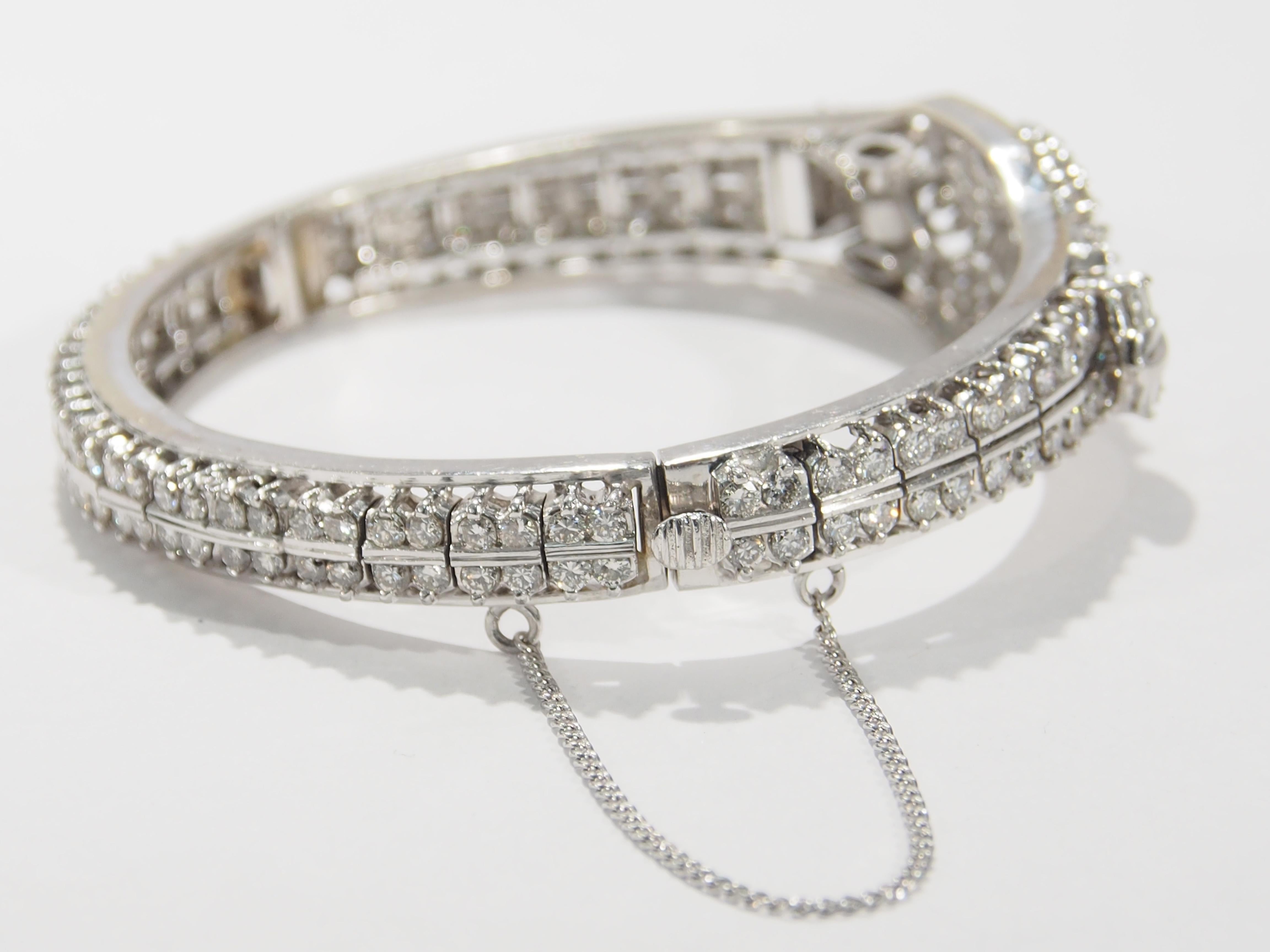 Platinum Diamond Bangle 8.40 Carat Flower Motif at 1stDibs | platinum ...