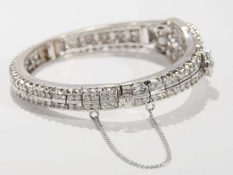 Platinum Diamond Bangle 8.40 Carat Flower Motif For Sale at 1stDibs ...