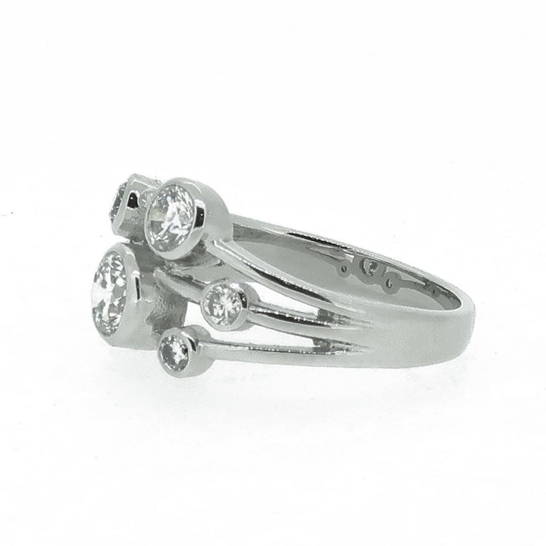 Platinum Diamond Bubble Cluster Ring at 1stDibs