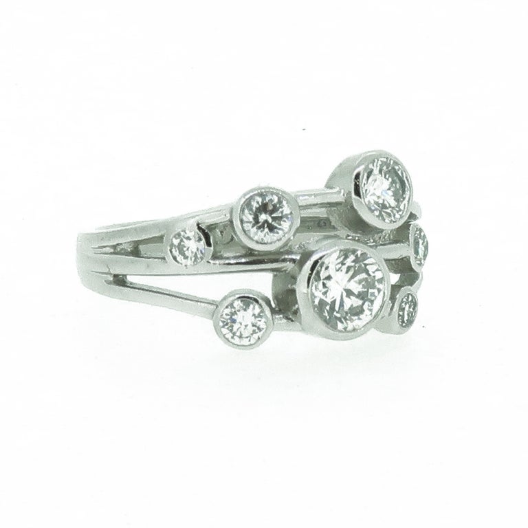 Platinum Diamond Bubble Cluster Ring at 1stDibs