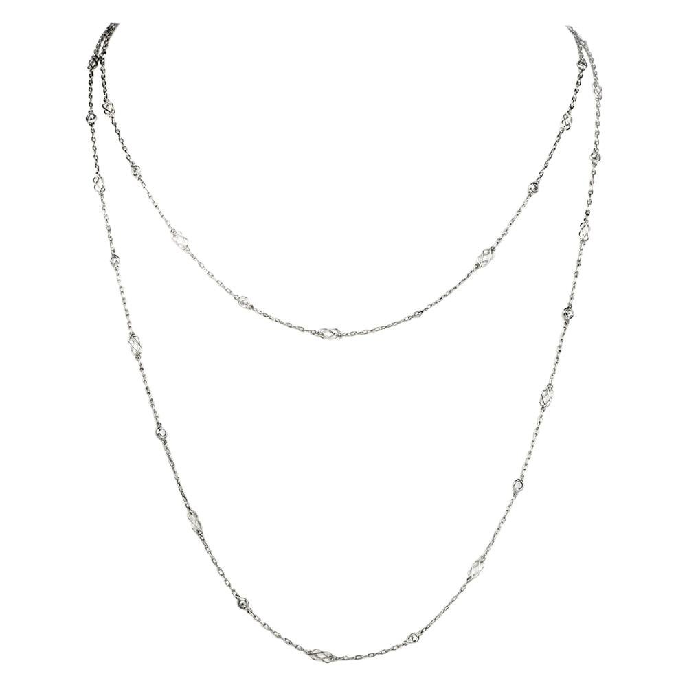 2 Carat Diamond by Yard Chain Necklace For Sale at 1stDibs