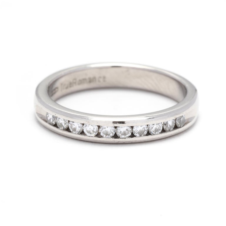 Platinum and Diamond Channel Set Band For Sale at 1stDibs