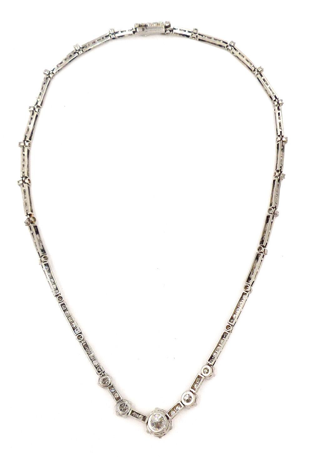 Platinum Diamond Choker Necklace For Sale at 1stDibs