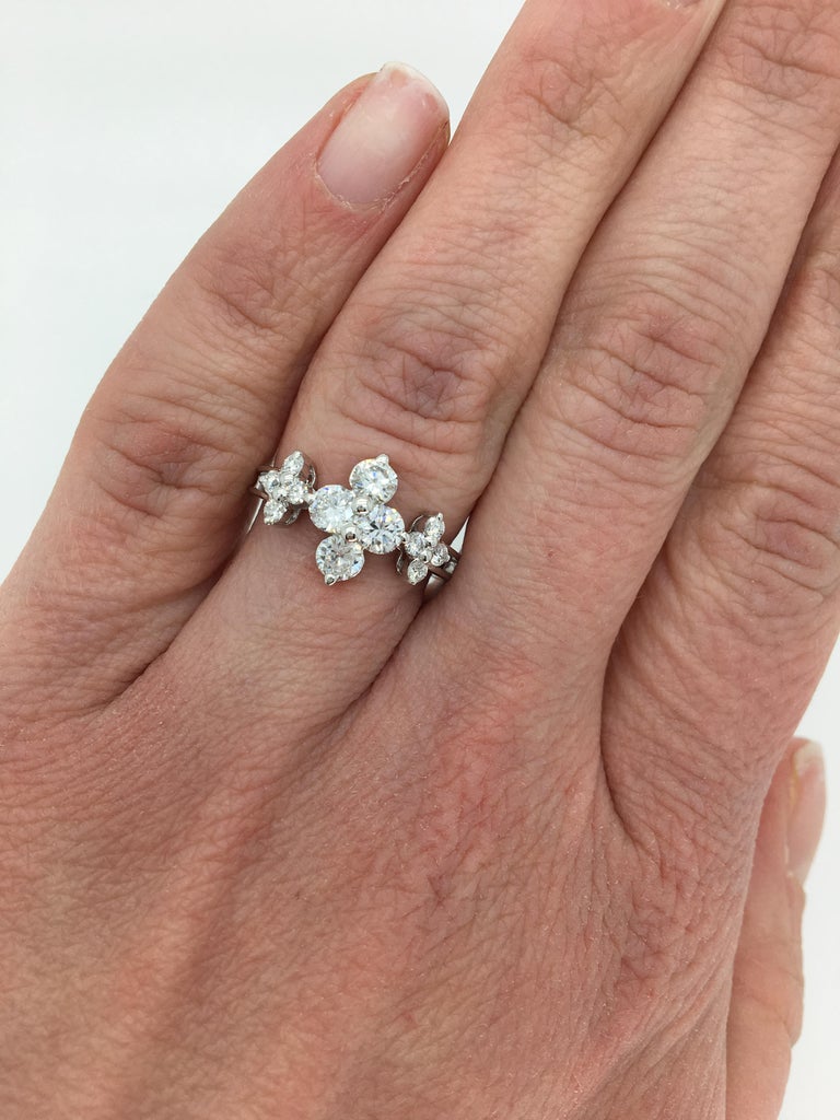 Platinum Diamond Cluster Ring at 1stDibs