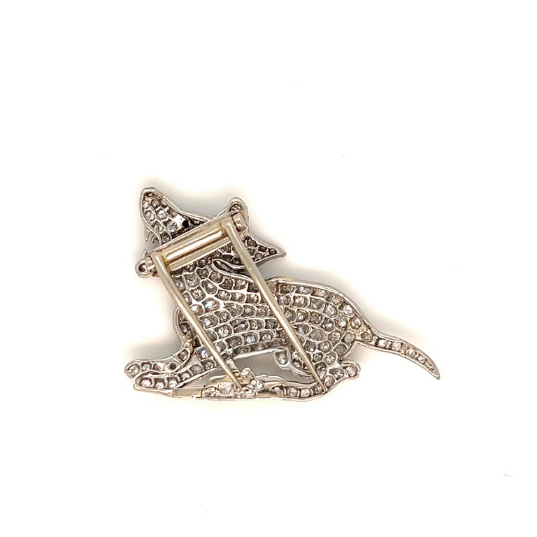 Platinum Diamond Dog Brooch For Sale at 1stDibs